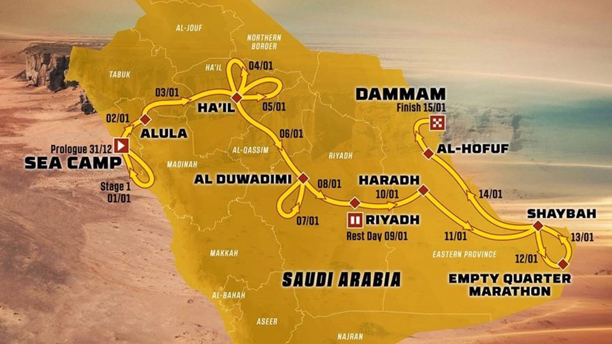Así será el recorrido del Rally Dakar 2023 Arabia Saudita que se ...