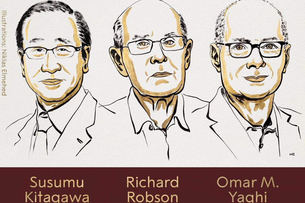 Susumu Kitagawa, Richard Robson y Omar M. Yaghi ganan el Premio Nobel de Química 2025